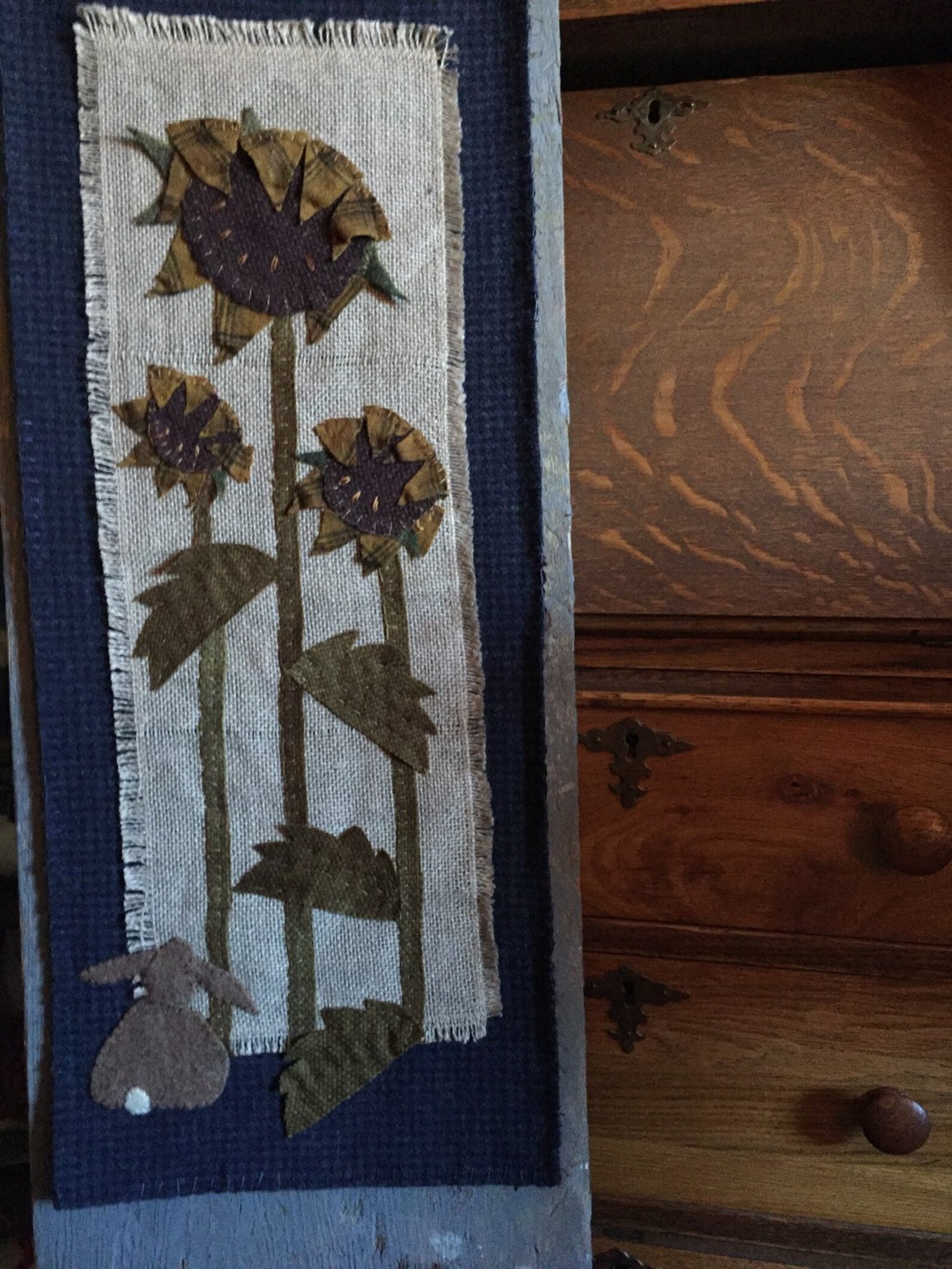 Sunflowers Wool Applique Primitive Pattern - Etsy