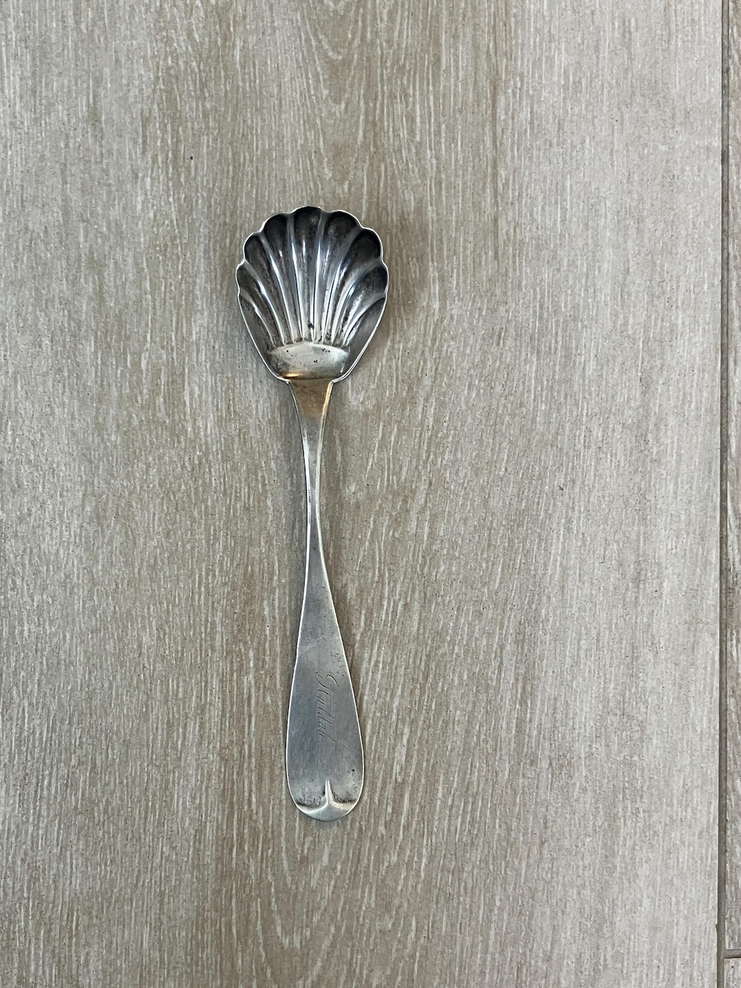 Antique Silver Scalloped Spoon - Etsy