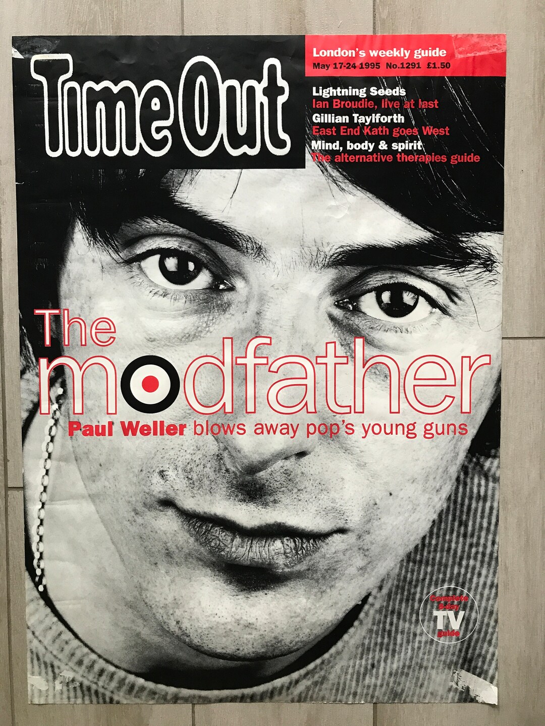 Rare London Timeout Newsstand Poster of the Modfather, Paul Weller, May ...