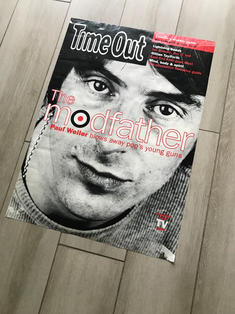 Rare London Timeout Newsstand Poster of the Modfather, Paul Weller, May ...