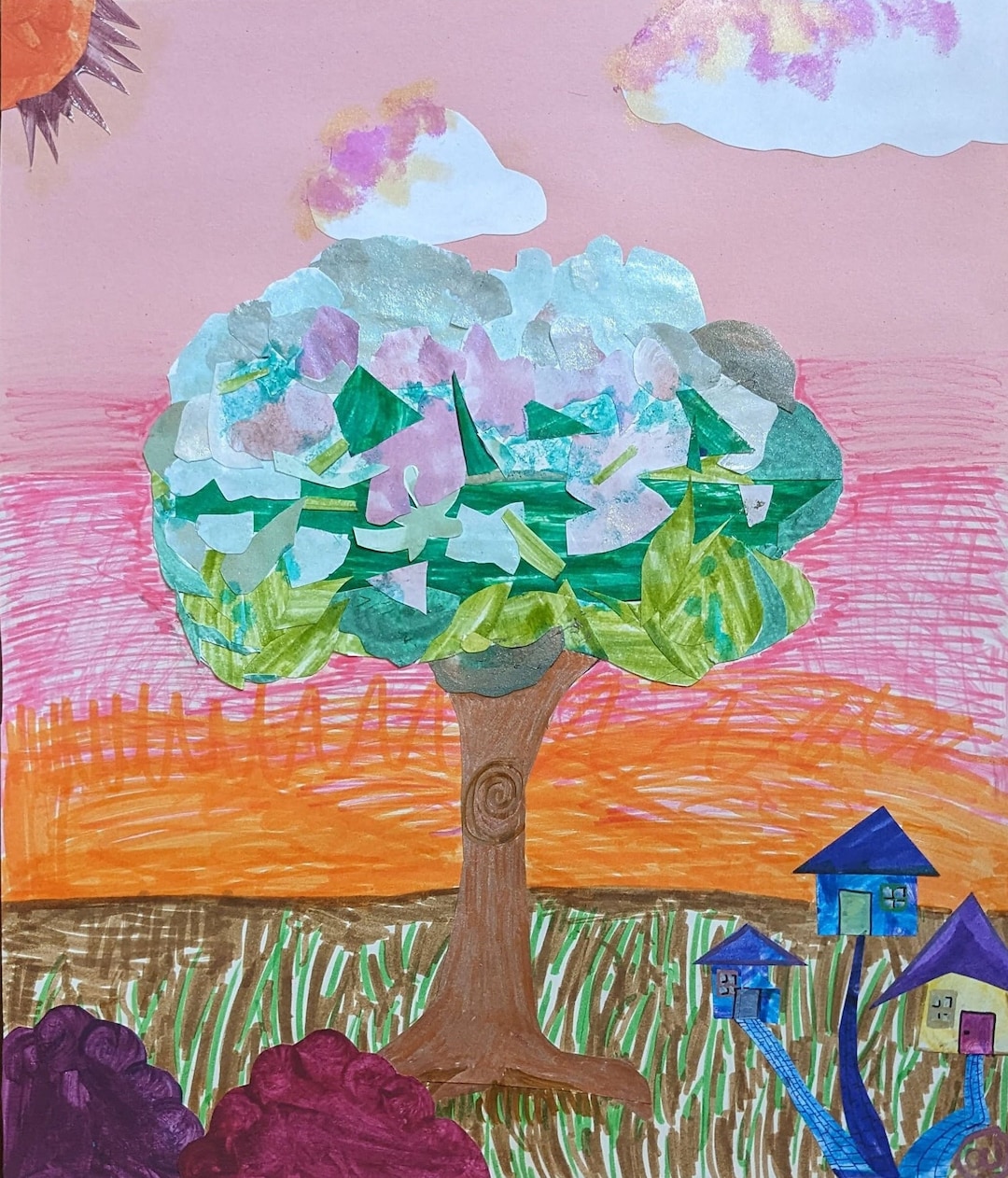 Tree of Life, Collage, Unframed, Size 11 in X 13 In, Original Art by 7 ...