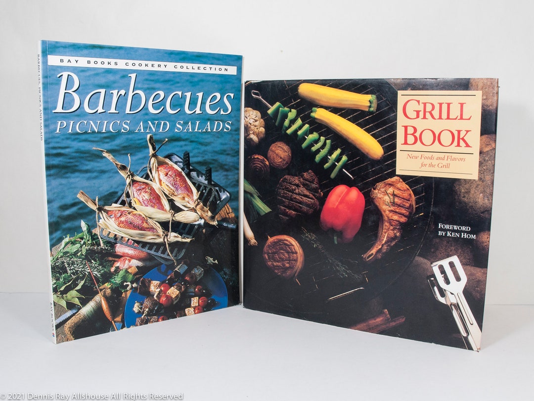 Vintage Grill Book and Barbecues, Picnics and Salads, a Pair of Vintage ...