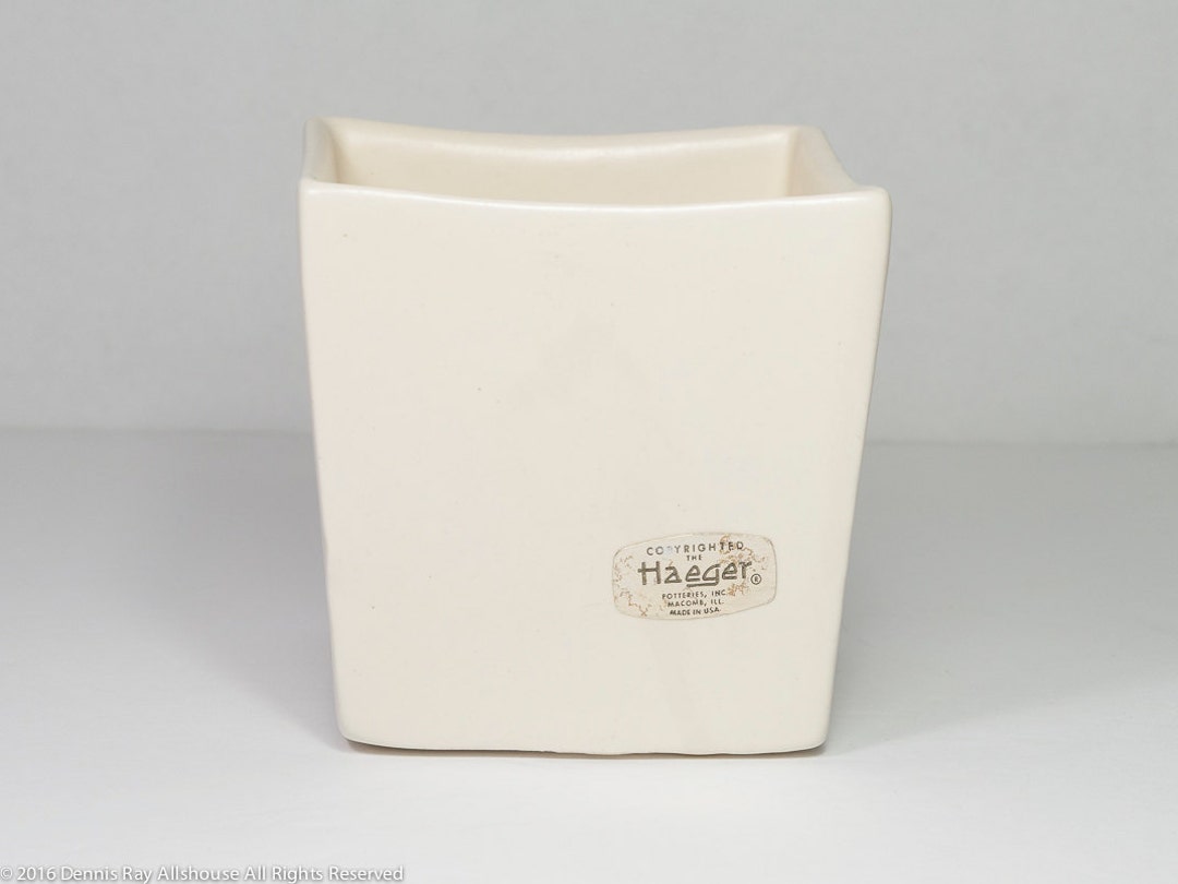 Haeger Square Planter, Haeger 3716 Matte White Vase, Mid Century ...