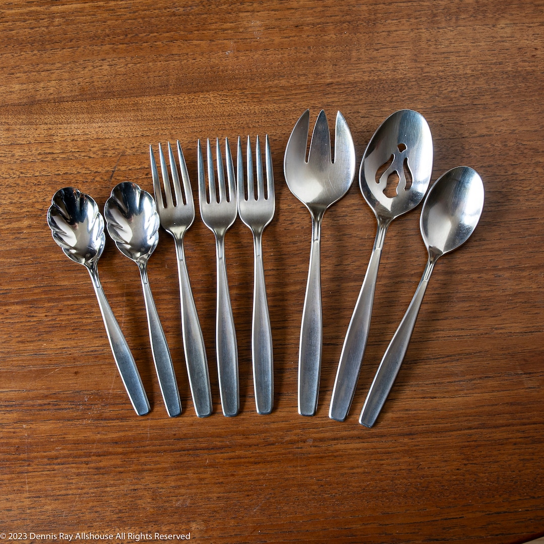 Rogers Cutlery Creation Stainless Flatware Group of 8 Pieces, Made in ...