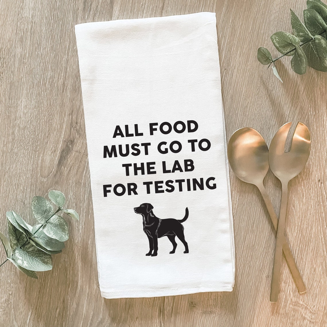 All Food Must Go to the Lab for Testing Tea Towel, Funny Dog Kitchen ...