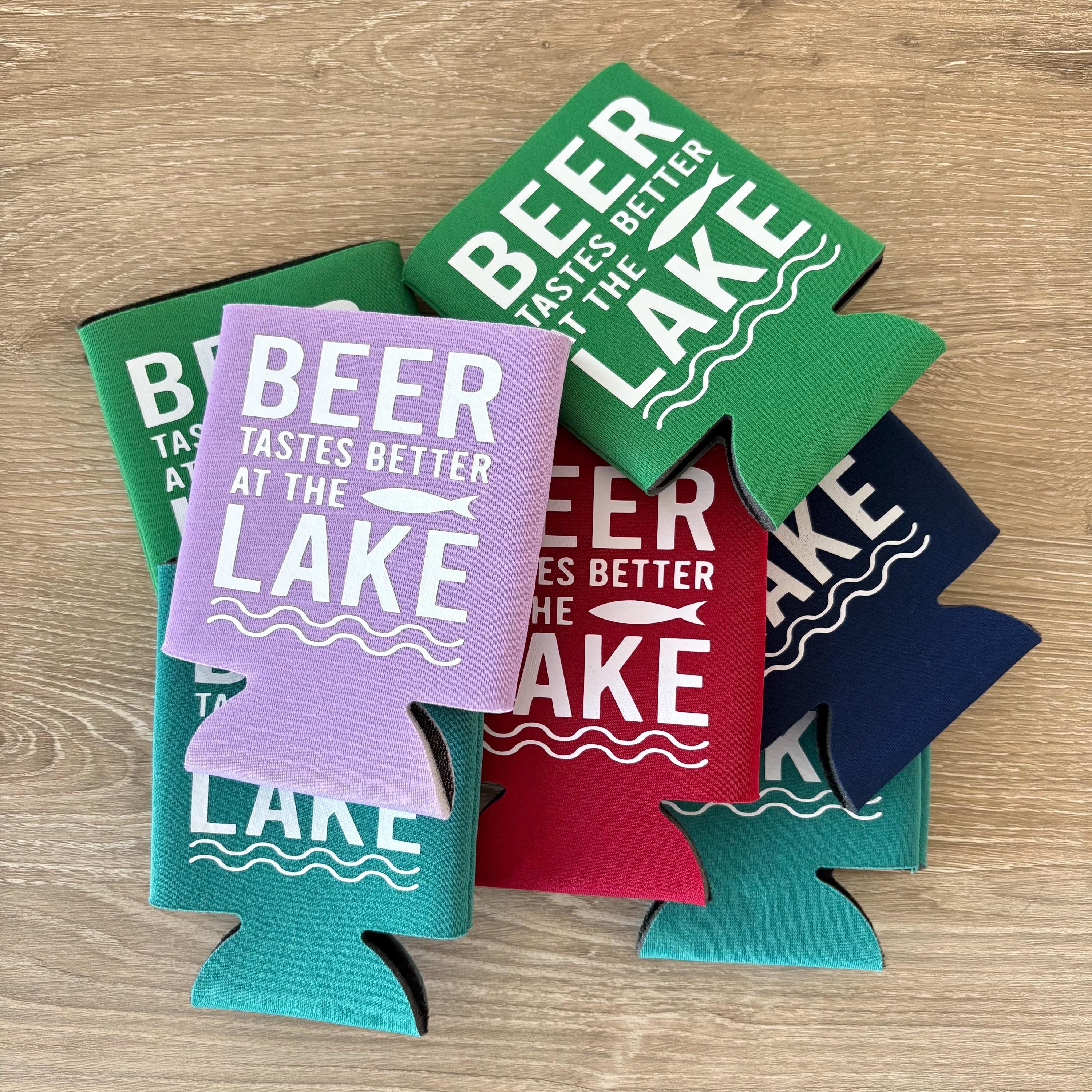 Beer Tastes Better at the Lake Can Cooler: Funny Drinking up North Gift ...