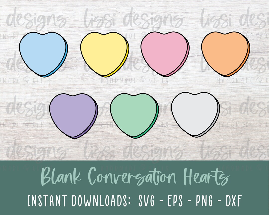 Blank Conversation Hearts Bundle Digital Cut Files Svg - Etsy