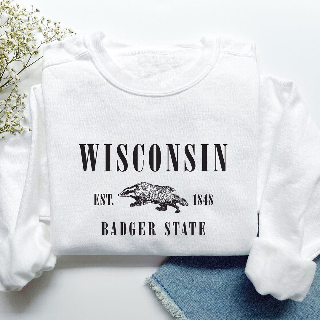 Wisconsin Crewneck Sweatshirt, Badger State Hoodie, Grad Gift, College ...
