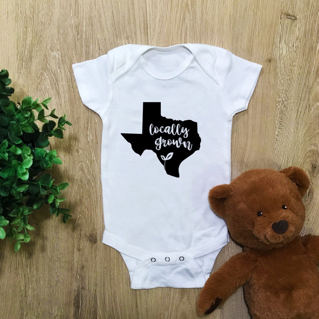 Locally Grown Texas Baby Bodysuit, Texas State Baby Onesie, Texas ...