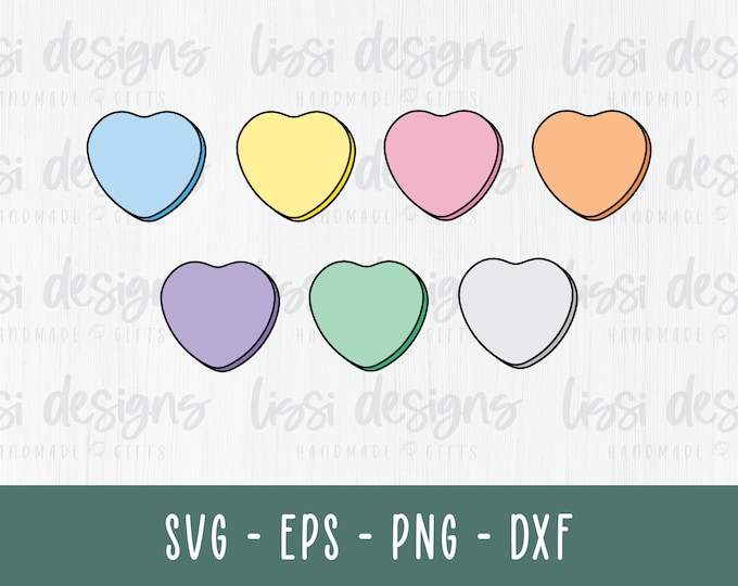 Blank Conversation Hearts Bundle - Digital Cut Files- Svg - Png - Dxf ...