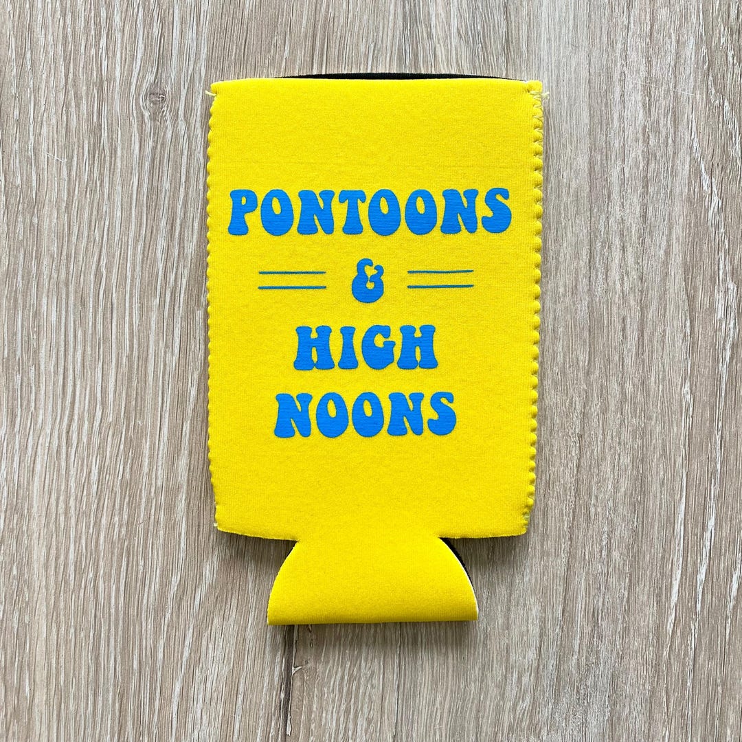 Pontoons & High Noons Slim Can Cooler: Lake Life Seltzer Koozie - Etsy