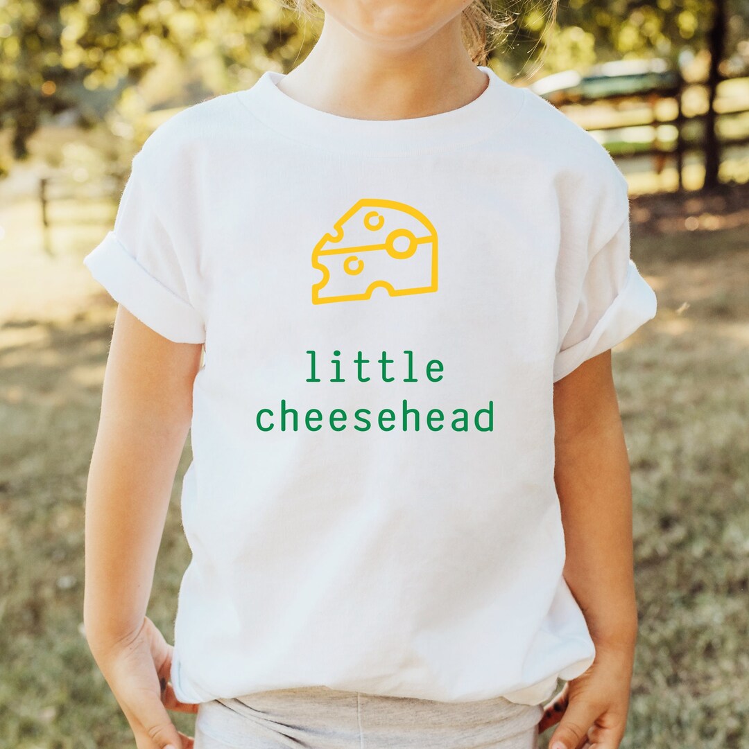 Green & Gold Little Cheesehead Kids T-shirt, Wisconsin Cheese Curd ...