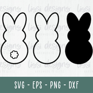 Easter Bunny Outline Shape SVG Digital Download - Png - Eps - Easter ...