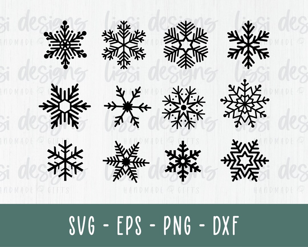 Snowflake Bundle SVG, Svg - Png - Dxf - Eps - Snowflake Printable ...