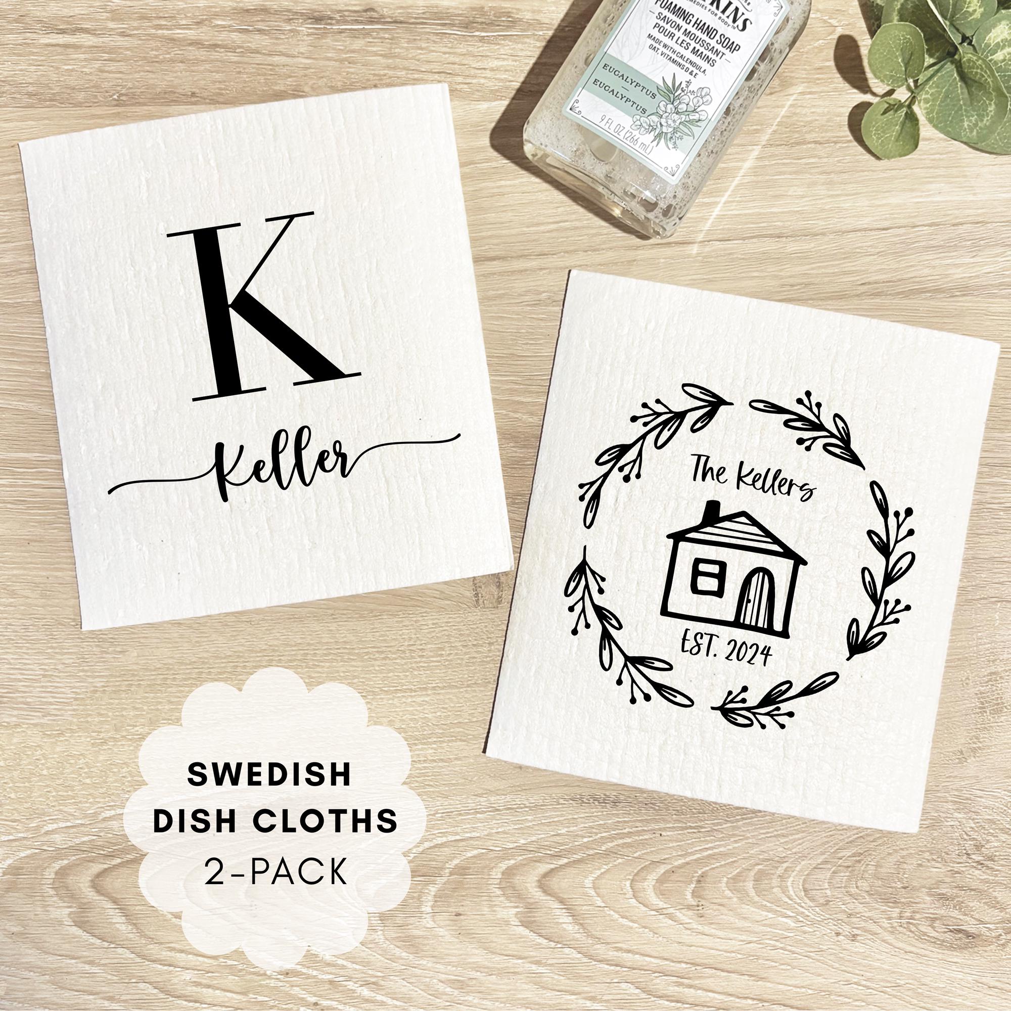 Personalized Last Name Swedish Dish Cloths (set of 2): Personalized ...