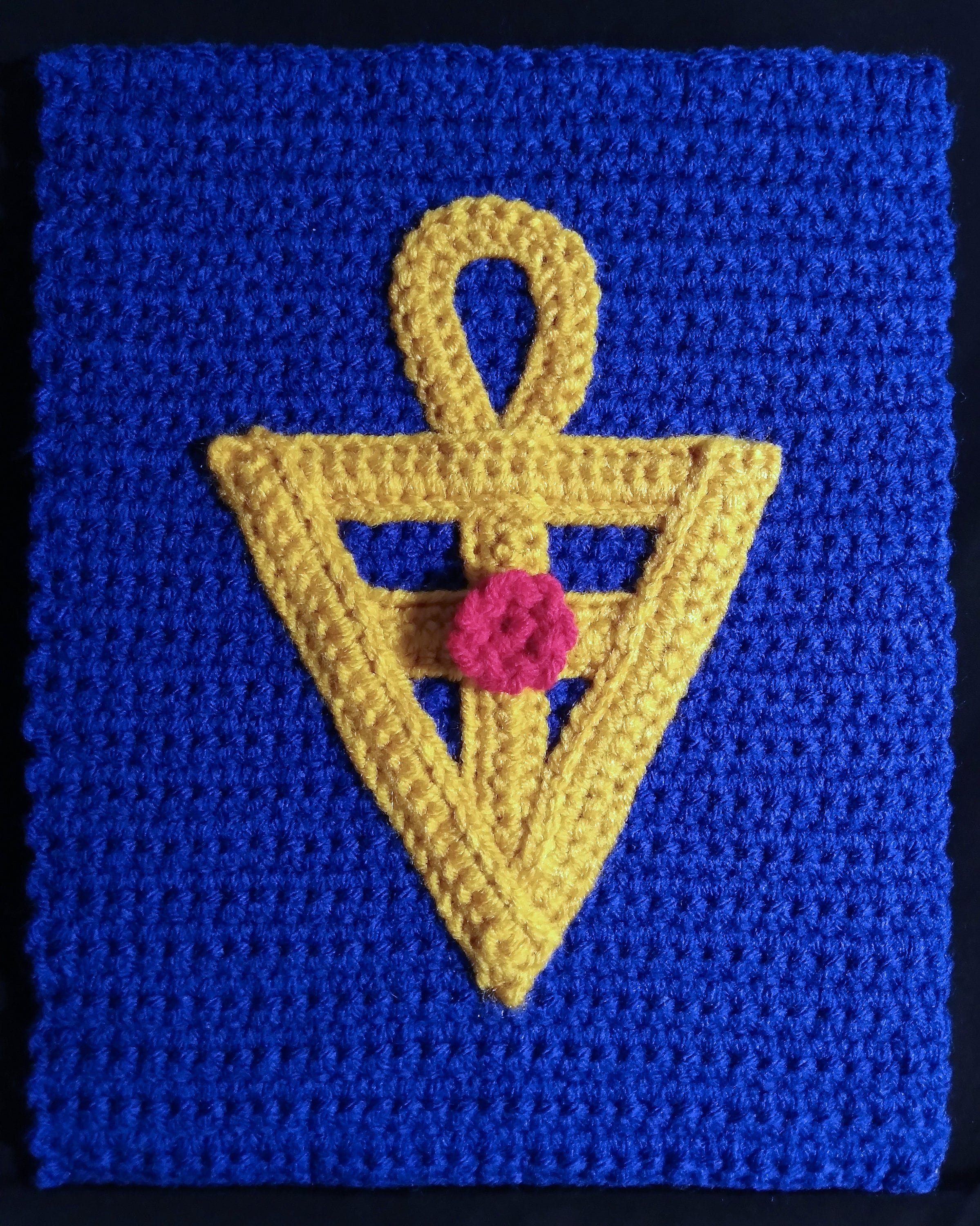 3D Crochet Art RC Emblem Black, Blue or Red Rose Cross AMORC ...