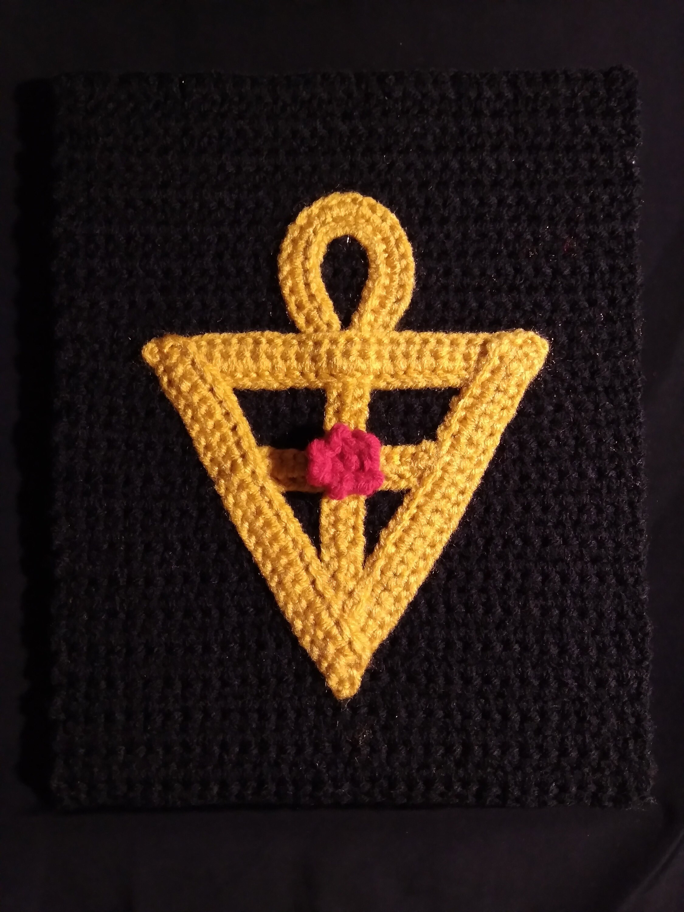 3D Crochet Art RC Emblem Black Blue or Red Rose Cross - Etsy