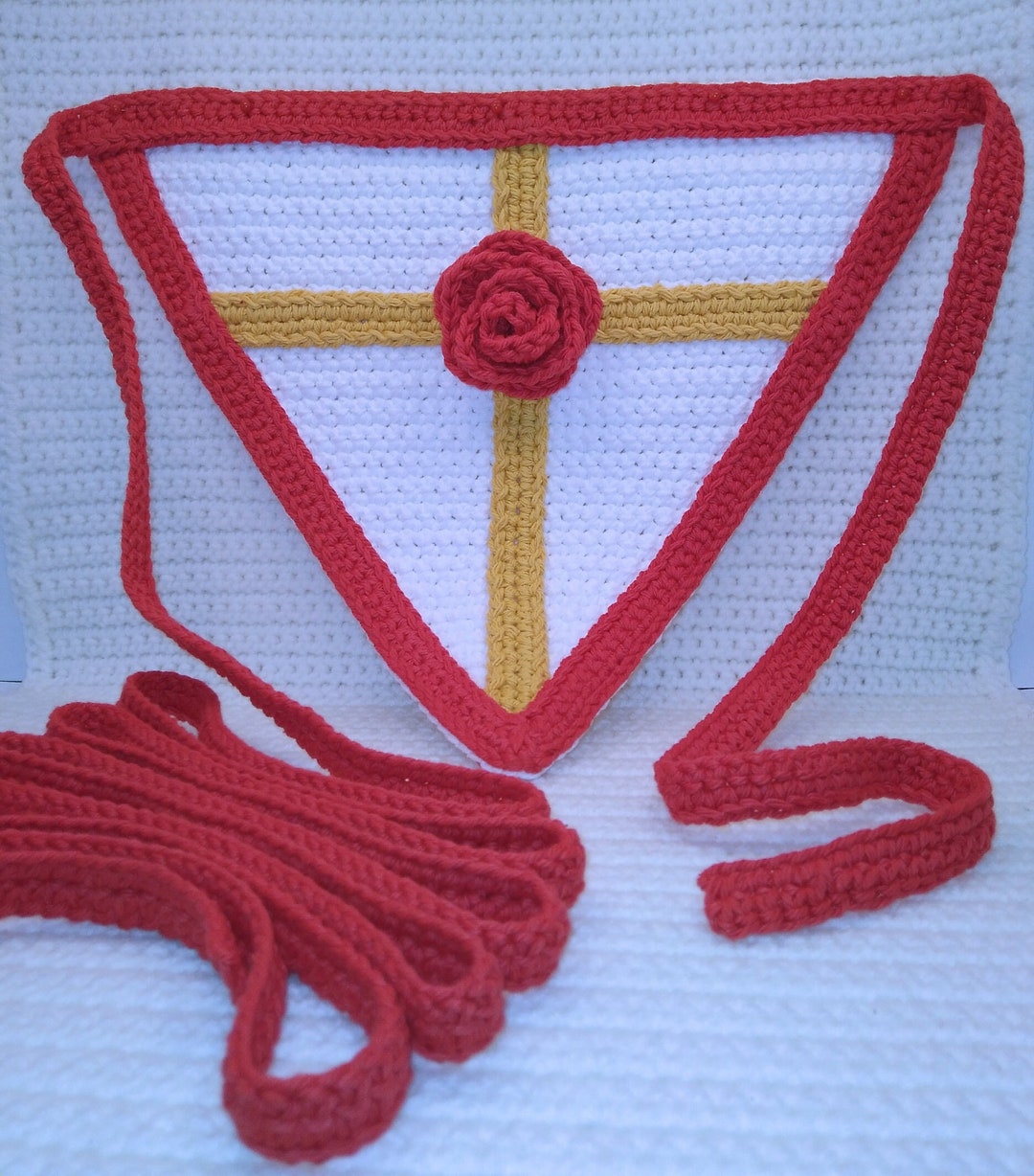 Rosicrucian Ritual Apron 3D Crochet - R+C Member Item Rose Cross AMORC ...
