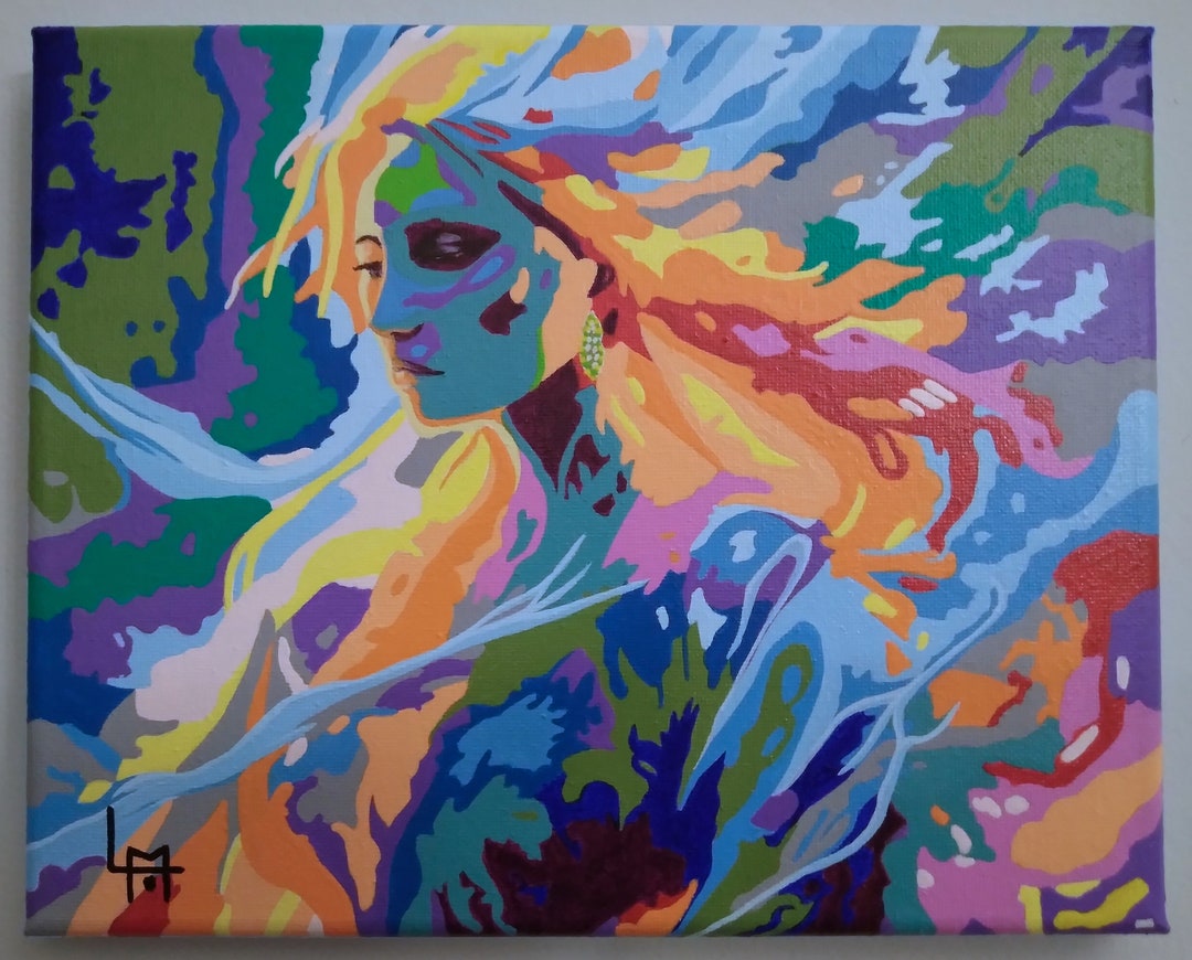 Daydream - Acrylic Abstract Poster Style Painting on Canvas - Fantasy ...
