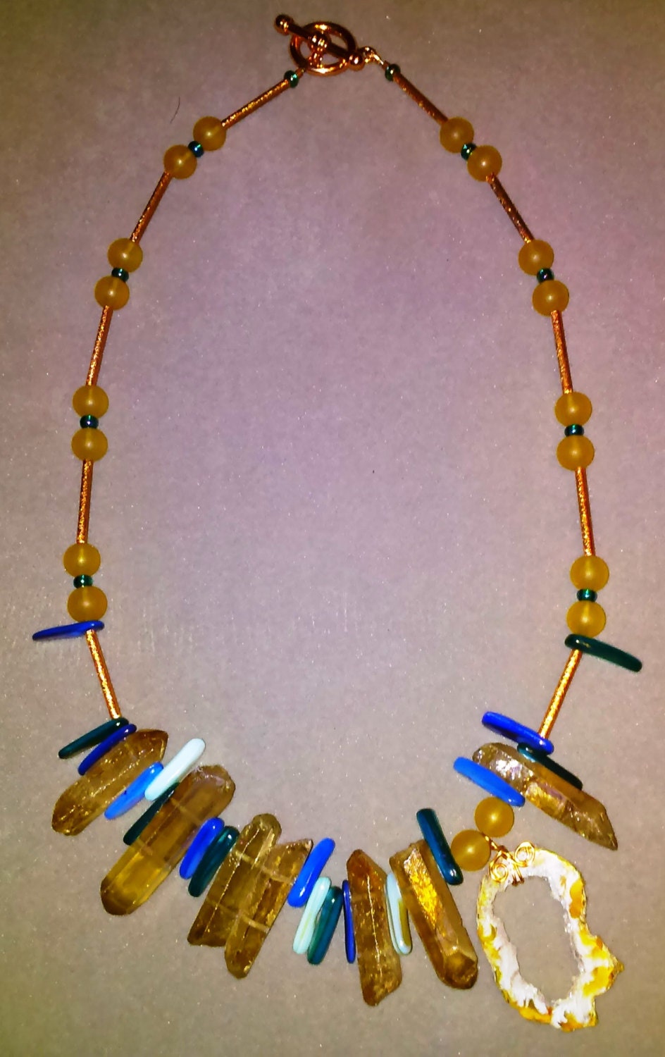 Collier de bâtons de quartz - Etsy France