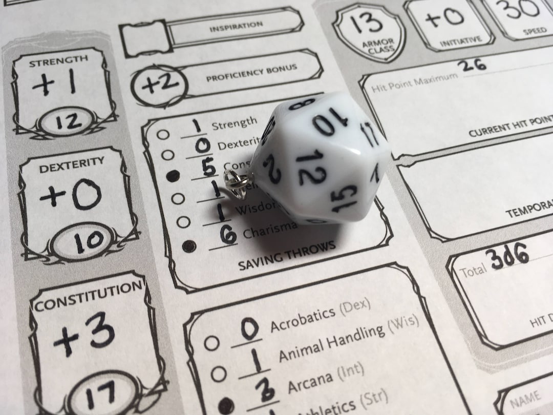 White D20 Sterling Silver Dice Necklace - Etsy