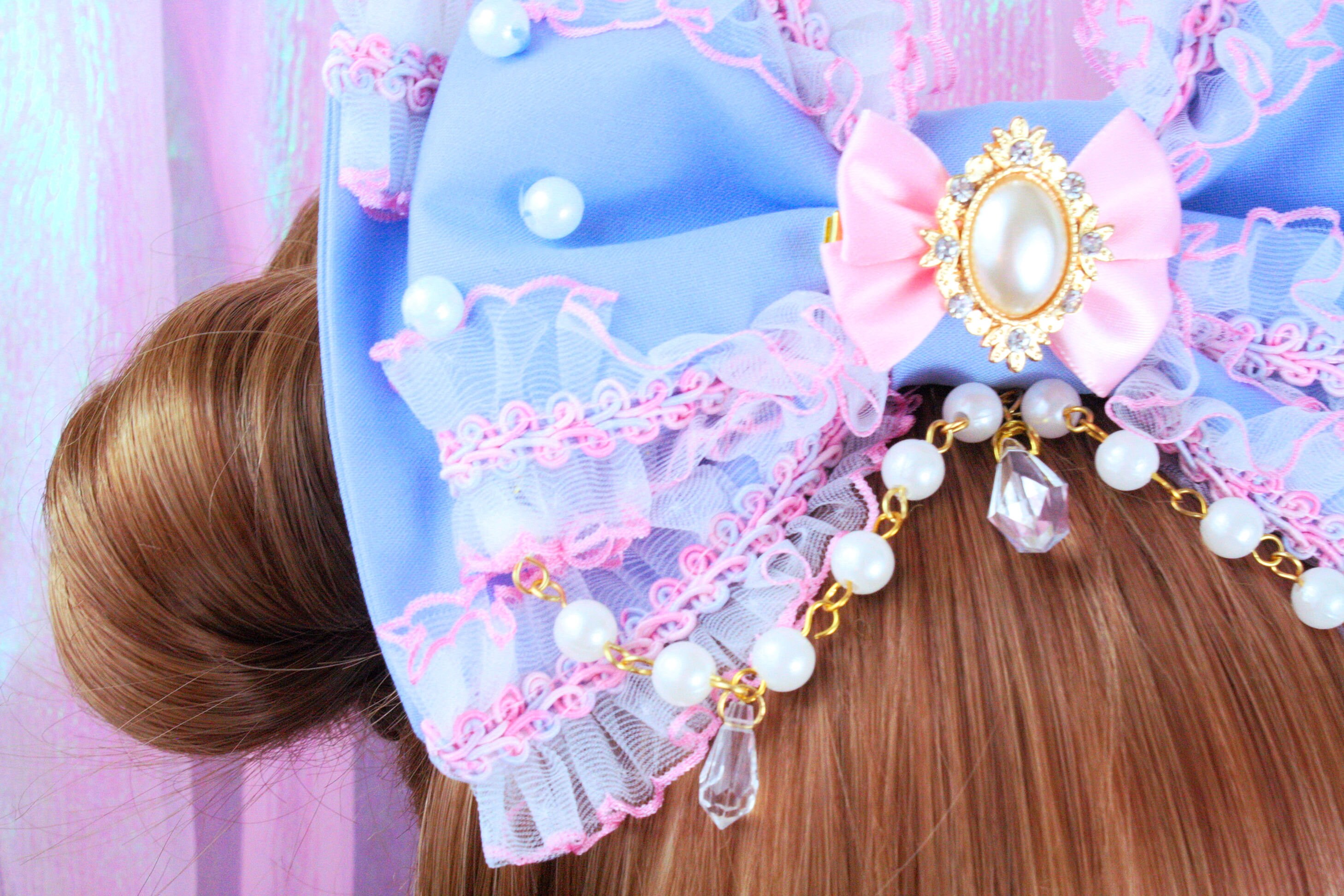 Lolita head bow-pink bow-oversized bow-Hime | Etsy