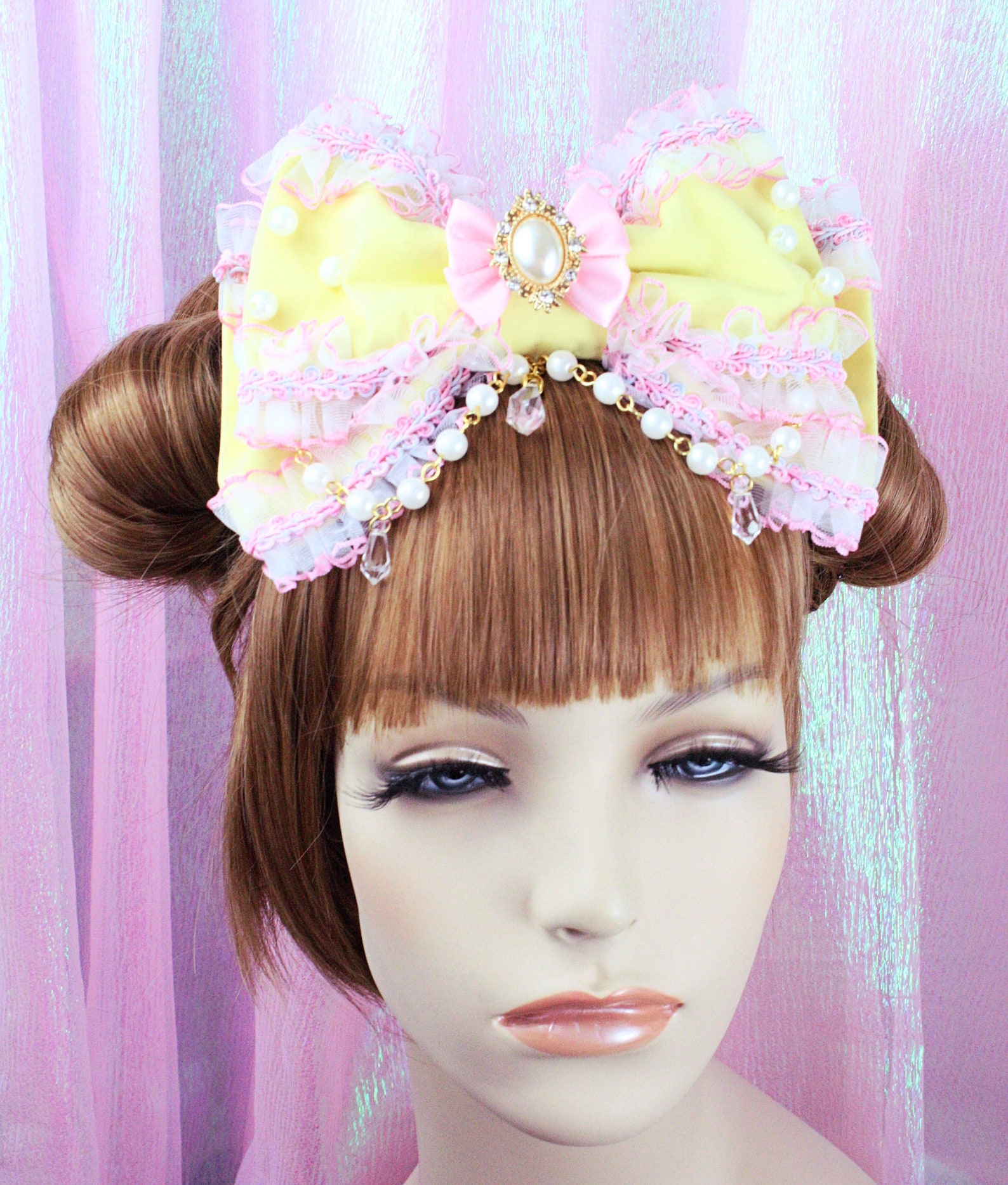 Lolita head bow-pink bow-oversized bow-Hime | Etsy