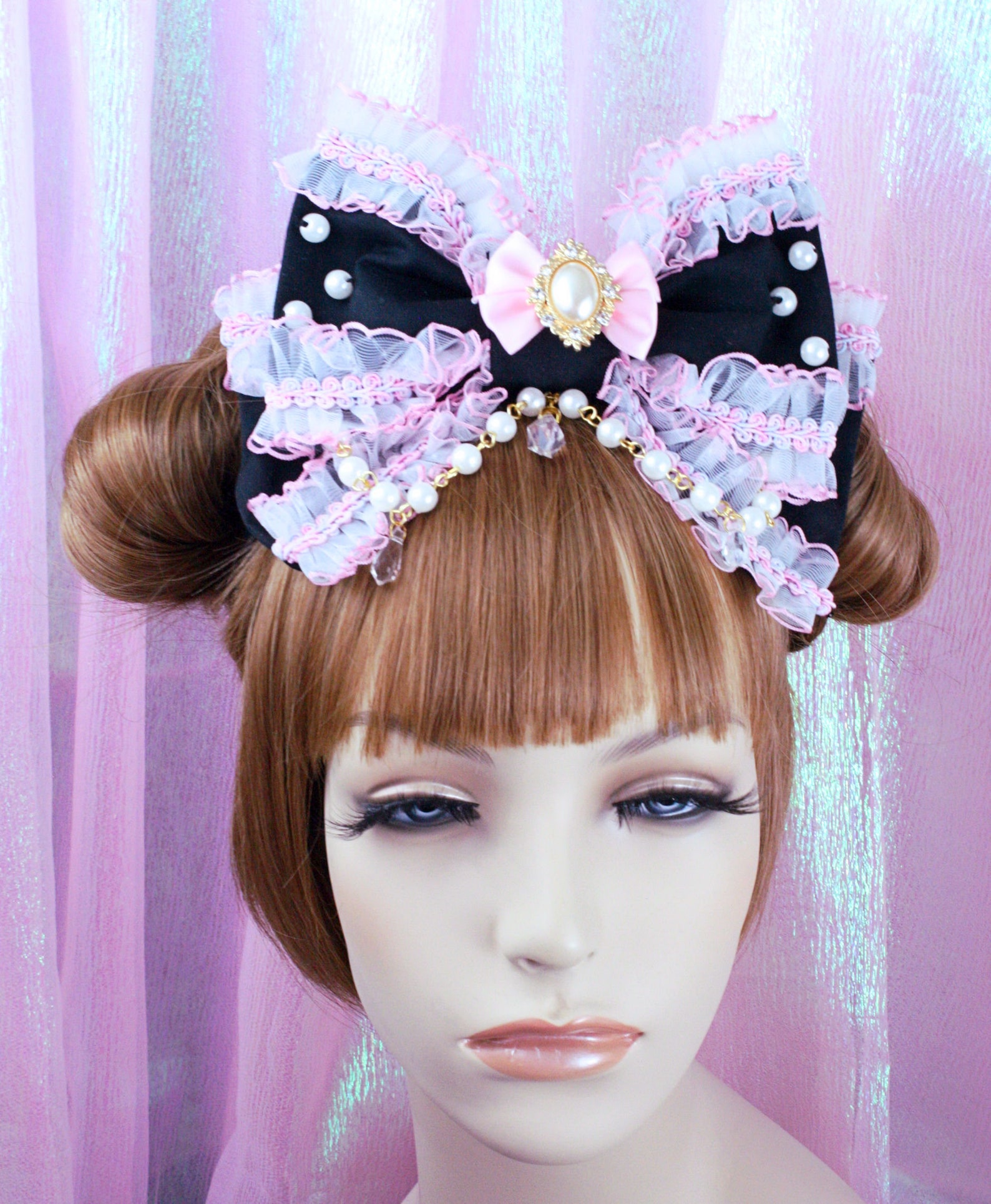 Lolita head bow-pink bow-oversized bow-Hime | Etsy
