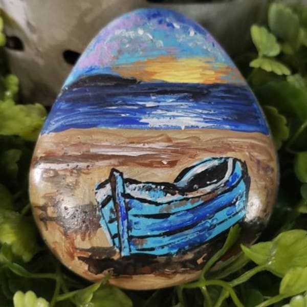 Painted Beach Rock - Etsy