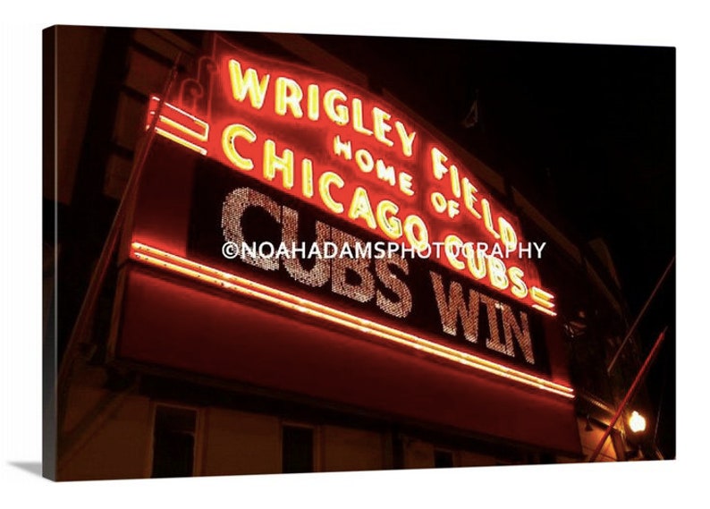 Wrigley Field Marquee - Cubs Win! (PRINT or CANVAS) - Etsy