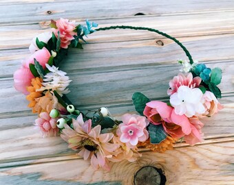 Silk Flower Crown - Etsy