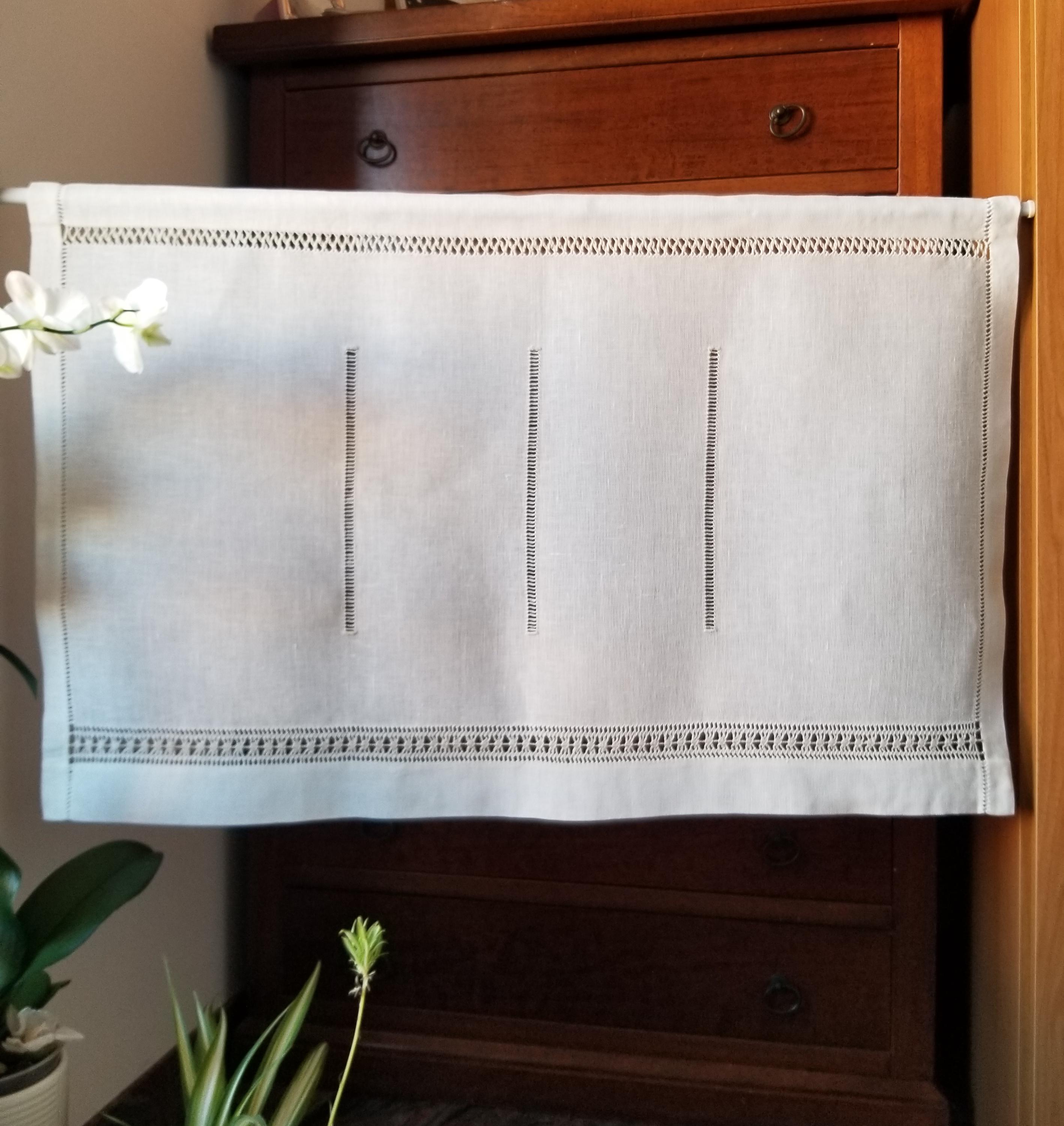 Sheer Cafe Curtain, Avory Linen Curtain, Kitchen Avory Privacy Curtain ...
