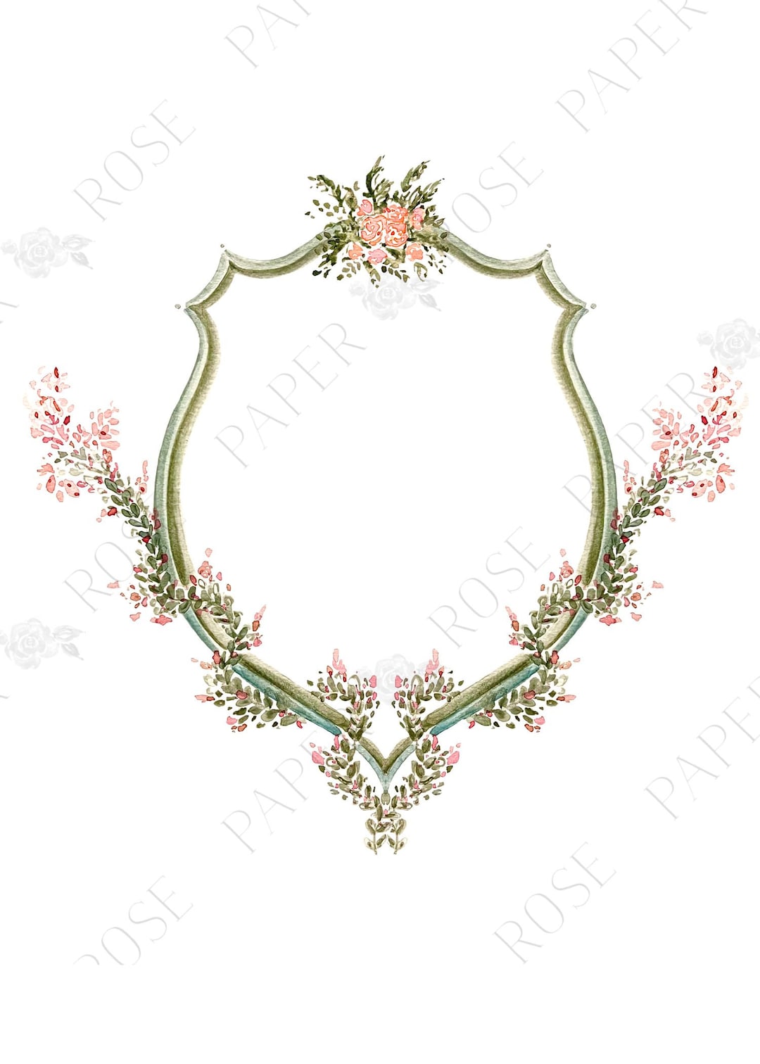 Pink Floral Crest - Etsy