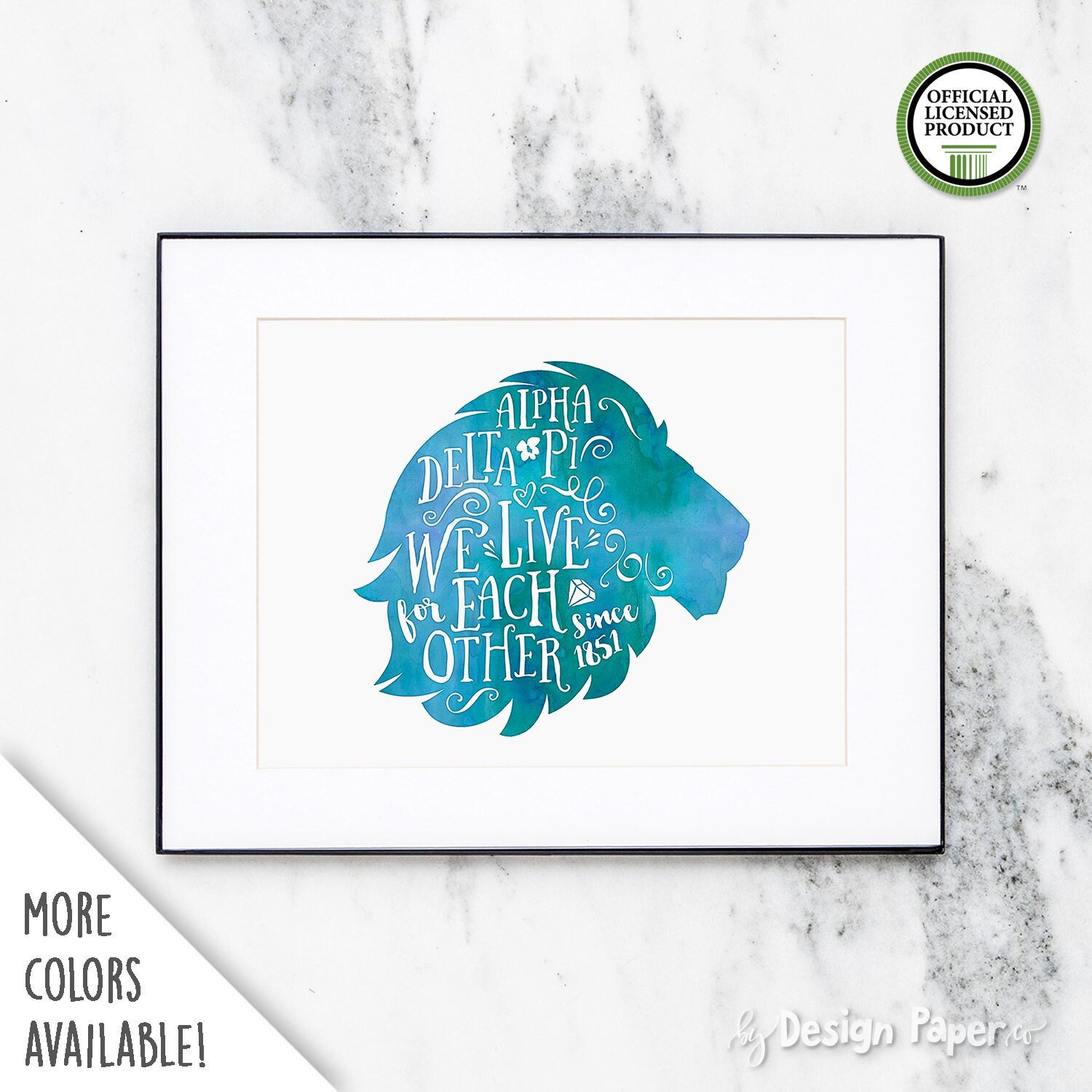 Alpha Delta Pi ADPi Lion 8X10 Watercolor Wall Art Print | Etsy