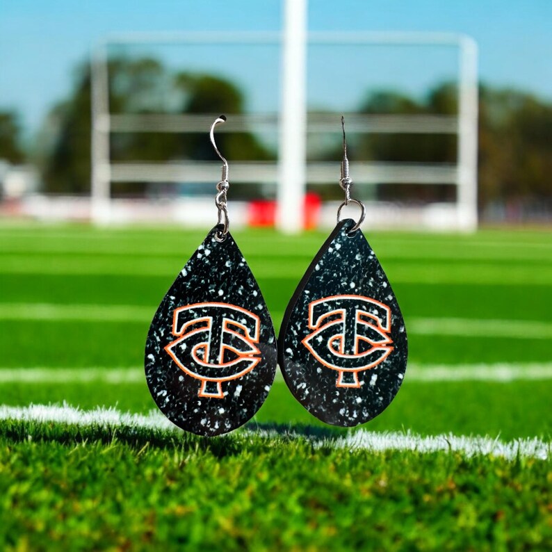 Texas City Sting TC High School Football Sublimation Teardrop Earrings ...
