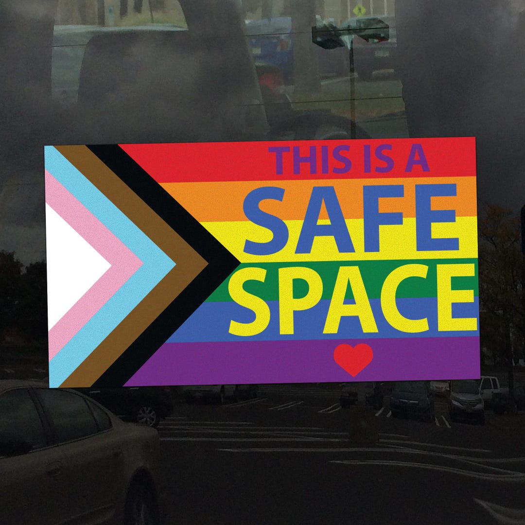 This is a Safe Space Progress Flag LGBTQ POC Transgender Flag - Vibrant ...