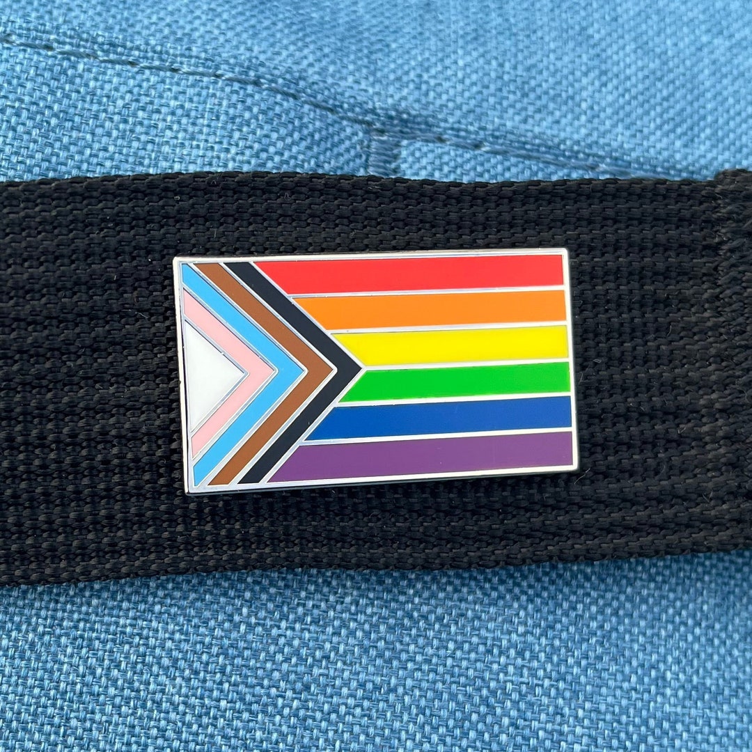 Progress Pride Flag LGBTQ POC Transgender Flag Enamel Pin Lapel or ...