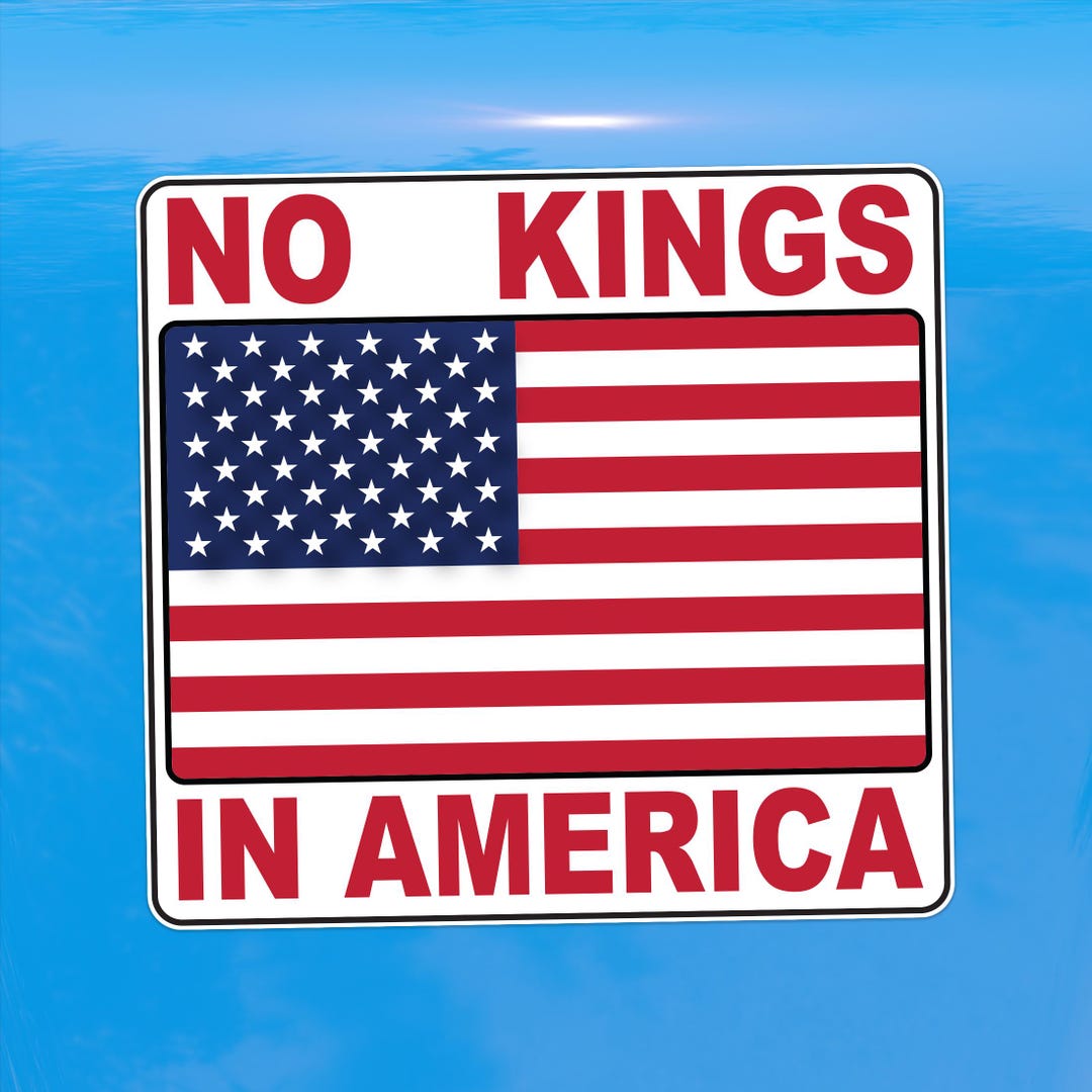 No Kings in America American Flag Decal - Vinyl Sticker for Cars ...