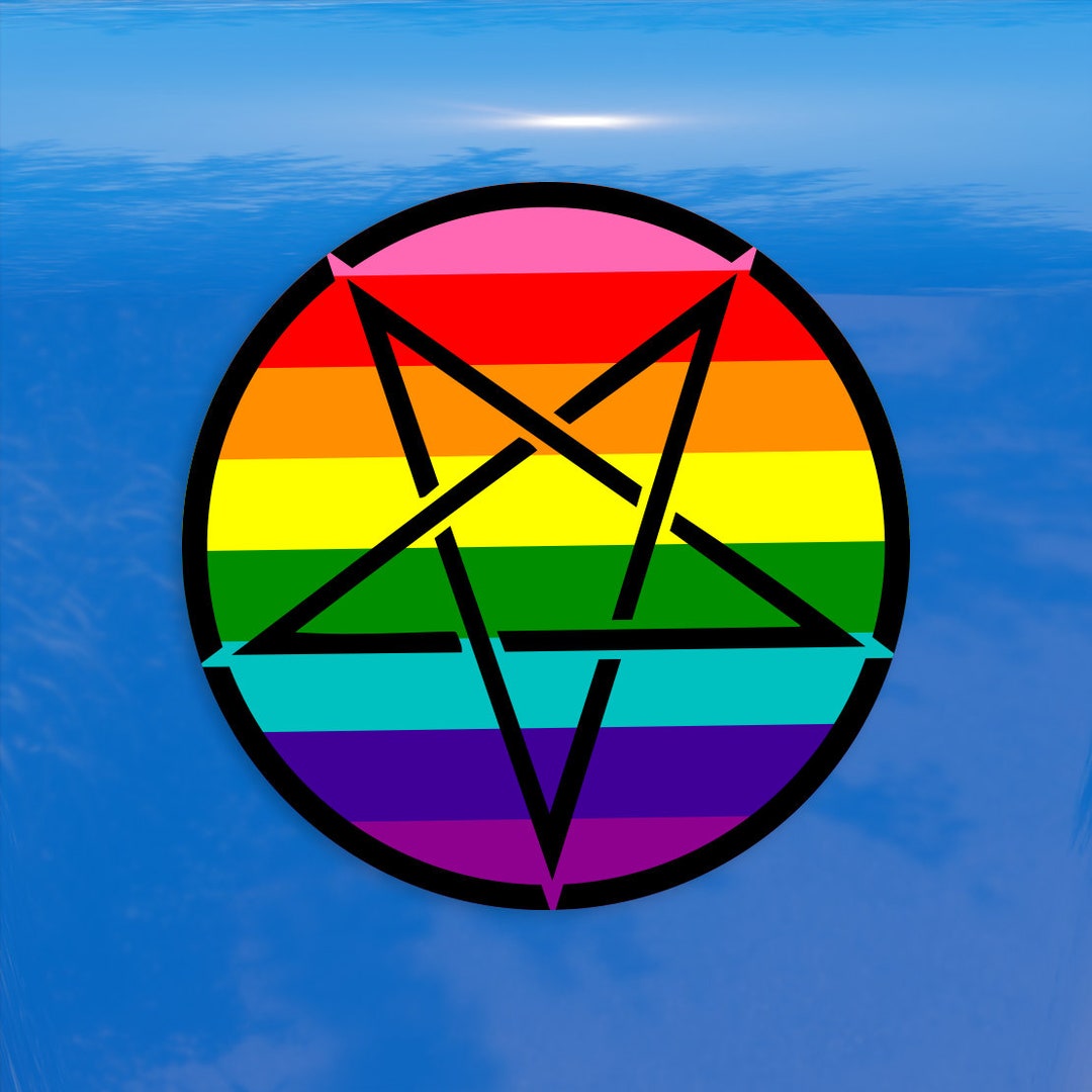 Inverted Pentagram Classic Rainbow Pride Flag LGBTQ Flag - Vibrant ...