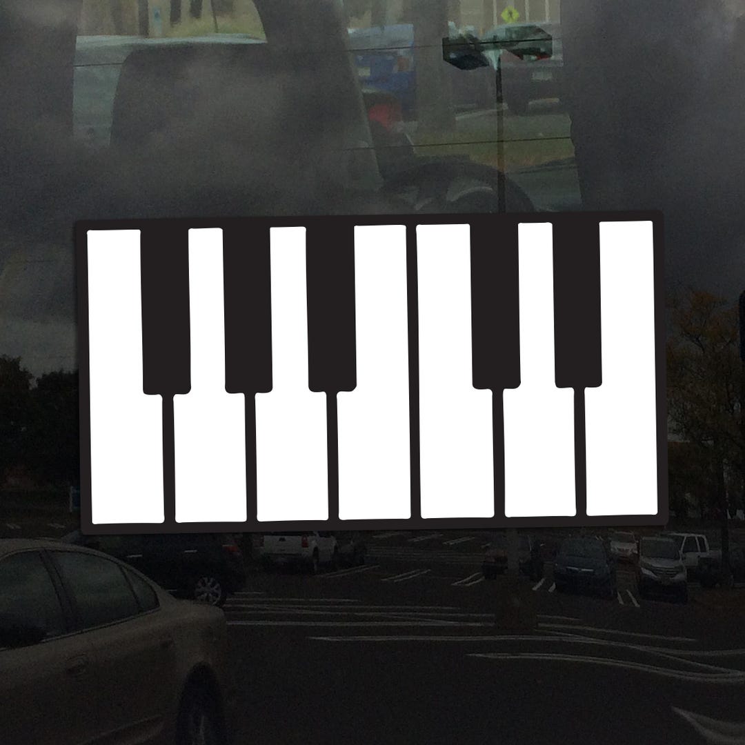 Piano Keys Window Cling - Vibrant Static Cling for Glass Indoor and ...