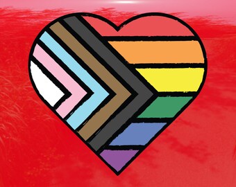 Outlined Heart Progress Pride Flag LGBTQ POC Transgender Flag - Etsy