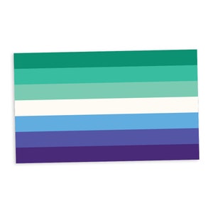 Trans Inclusive Gay Men's Pride Flag - Vibrant Static Cling Window ...
