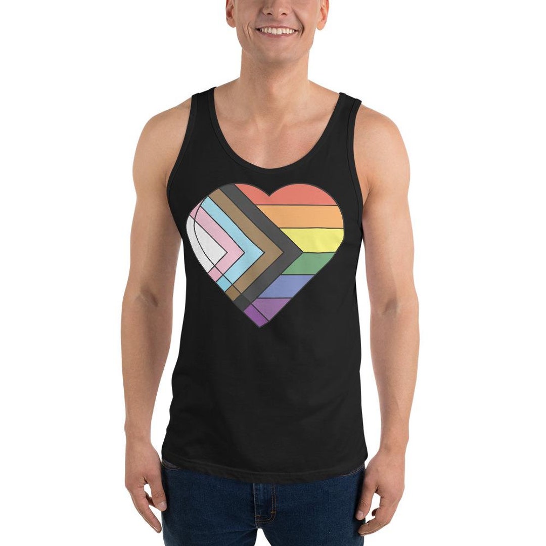 Candy Heart Progress Pride Flag LGBTQ POC Transgender Flag - Men's Tank ...