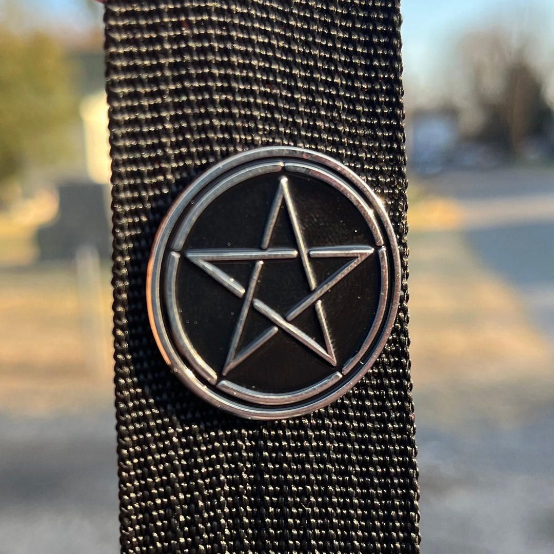 Black and Silver Pentagram Enamel Pin – 1.25 Inch Occult Lapel Pin or ...