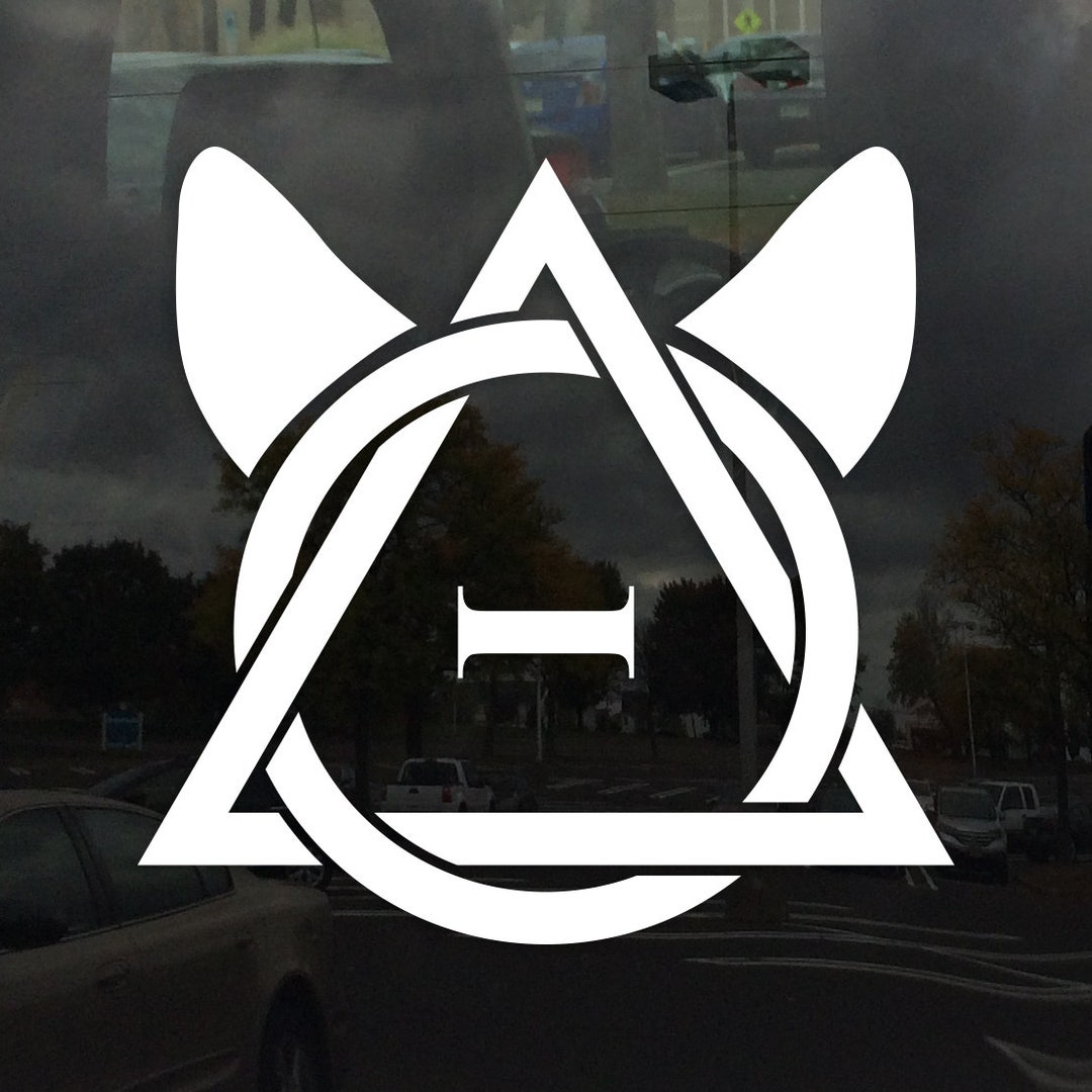 Therian Symbol Decal With Fox Ears – Spiritual Vinyl Sticker for Cars ...