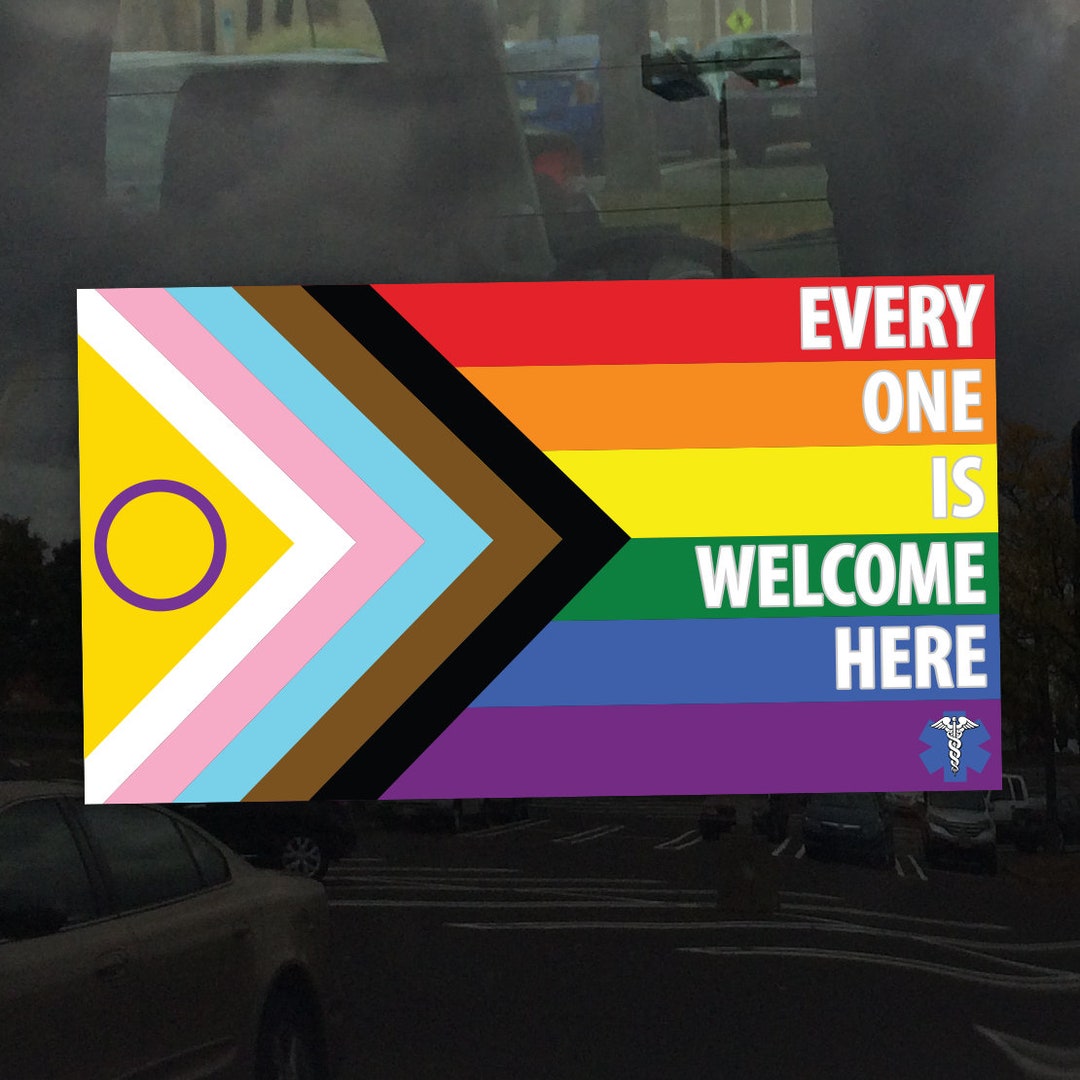 Medical Progress Pride Flag Every One is Welcome Here LGBTQ POC Trans ...