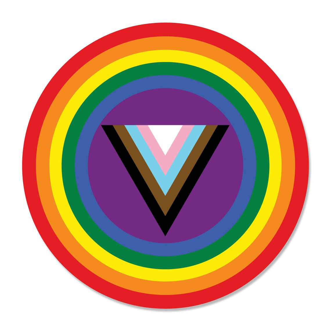 Circle Progressive Pride Flag Trans POC Triangle Vibrant - Etsy UK