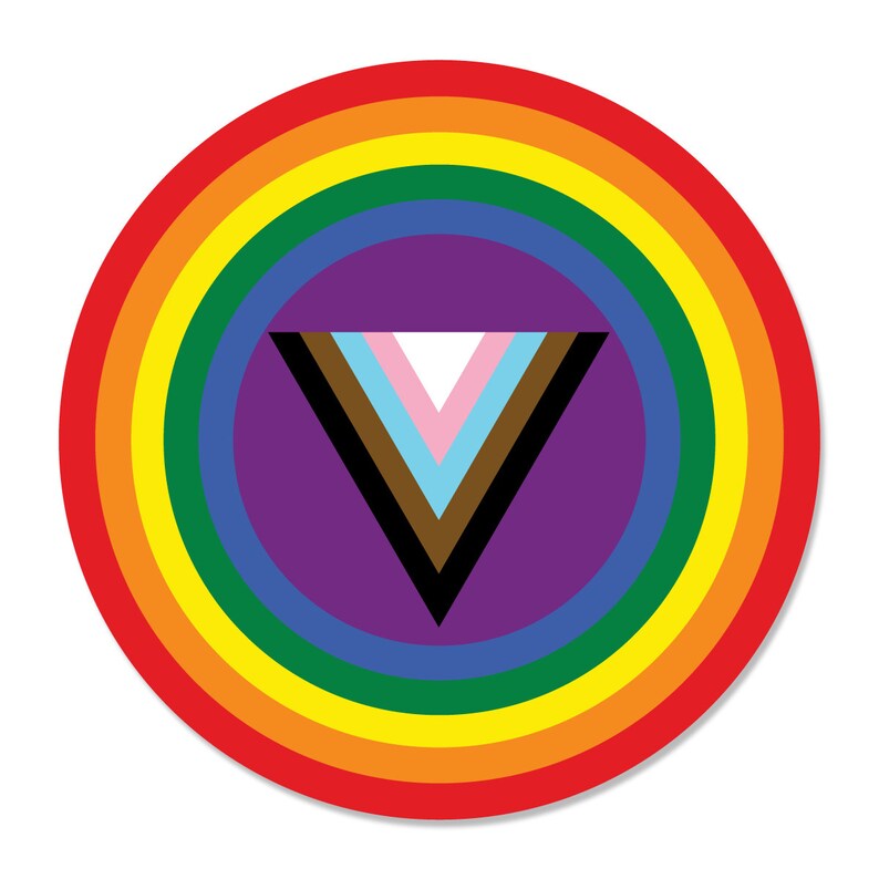 Circle Progressive Pride Flag Trans POC Triangle - Vibrant Color Vinyl ...