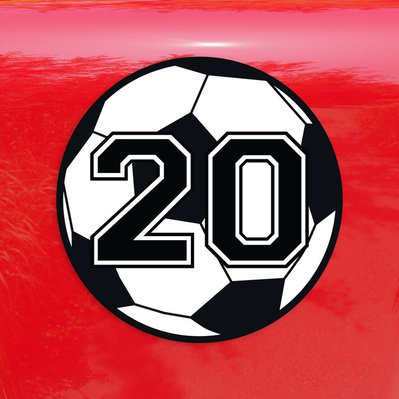 Custom Jersey Number Soccer Ball Team Logo - Vibrant Color Vinyl Decal ...