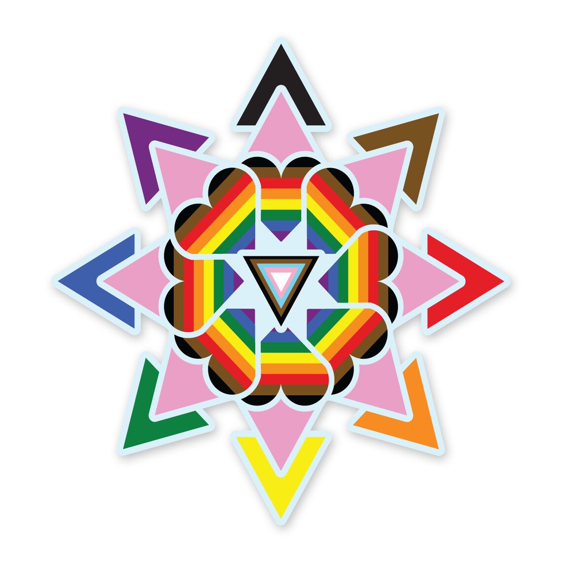 Snowflake Progress Pride Flag Inclusive LGBTQ POC Transgender | Etsy